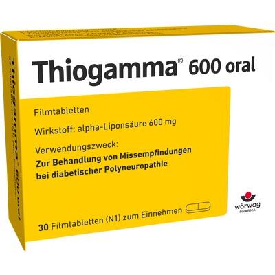 THIOGAMMA 600 oral Film-coated Tablets 30 Pcs - Lipoic Acid ...