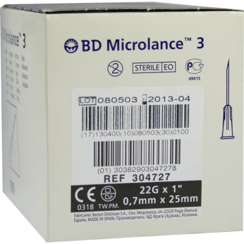 BD MICROLANCE Kanüle 22 G 1 0,7x25 mm 100 St - arzneiprivat